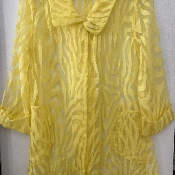 ally y | Tops | Ally Y Bright Yellow Sheer Collared Tunic Top S | Poshmark